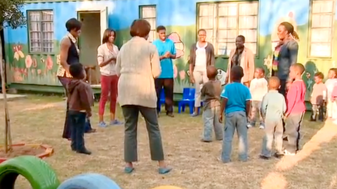 Raw Video: The First Lady Visits Emthonjeni Community Center | The ...