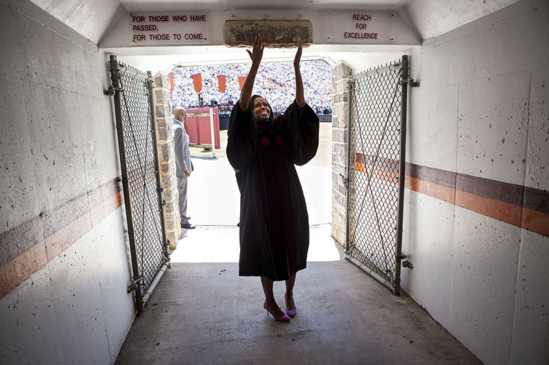 Scenes from the First Lady's Past Commencement Addresses | The White House