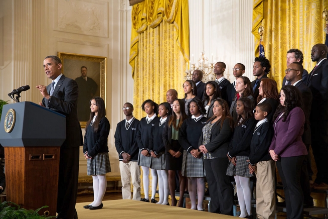 President Barack Obama delivers remarks announcing the first five ...