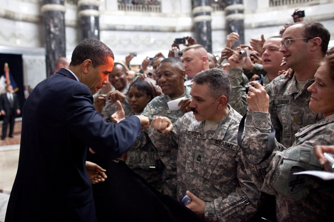 President Barack Obama Fist-bumps A Soldier | The White House
