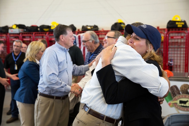 The President Greets People At Moore Fire Department | The White House